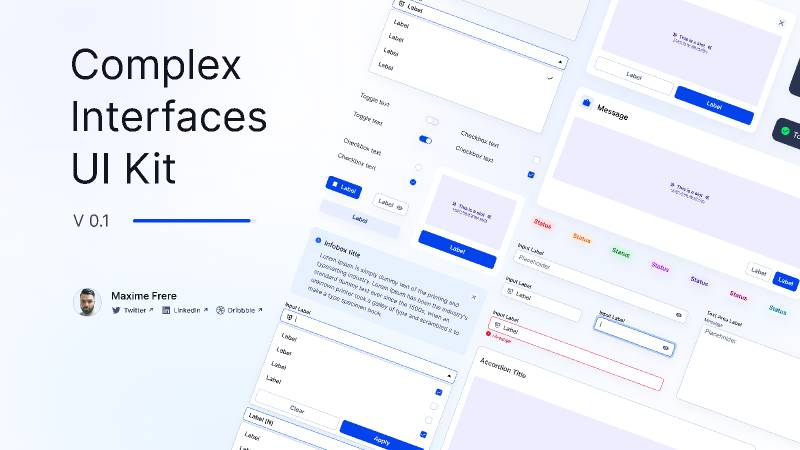 Complex Interfaces UI Kit Figma Template | UI4Free