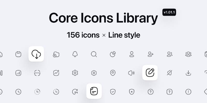 core-icons-library-preview-figma-template-ui4free