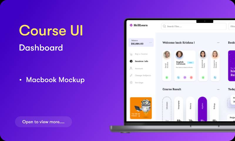 Course dashboard UI Figma Ui Kit | UI4Free