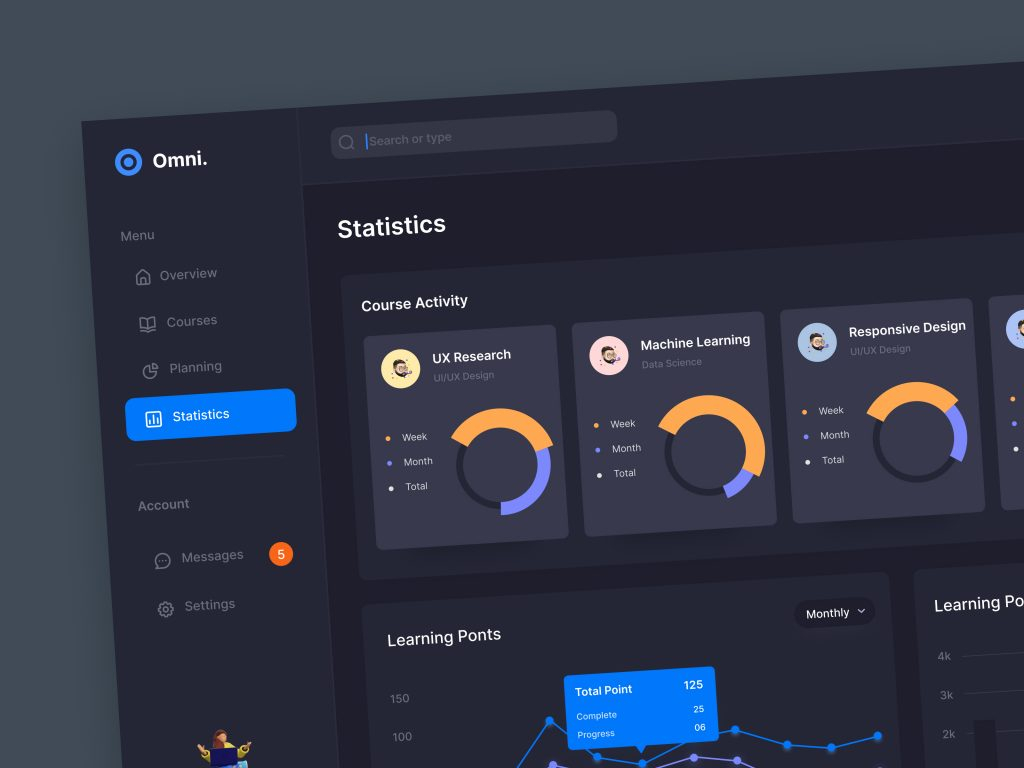 Course Statistics Web UI Design | UI4Free