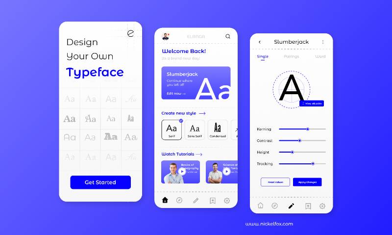 Create your own Typeface - App Concept Figma Template | UI4Free