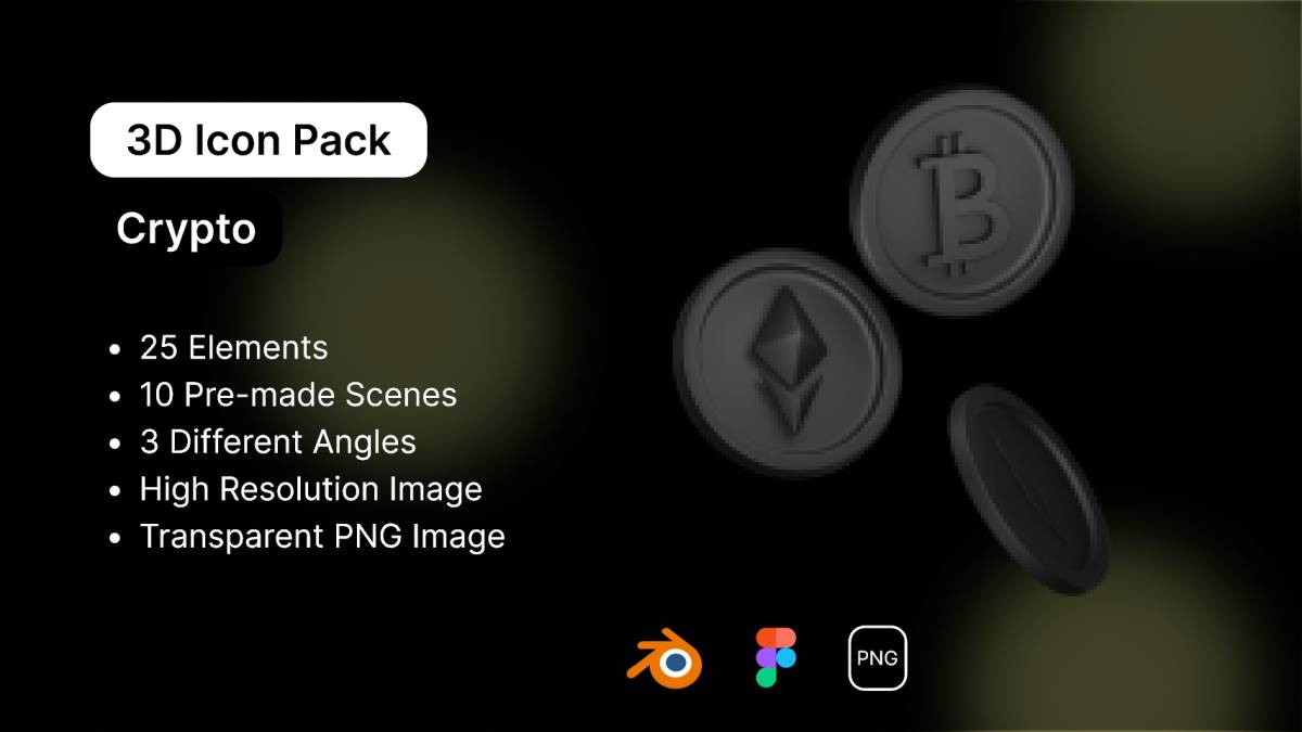 Crypto 3D Icon Pack | UI4Free