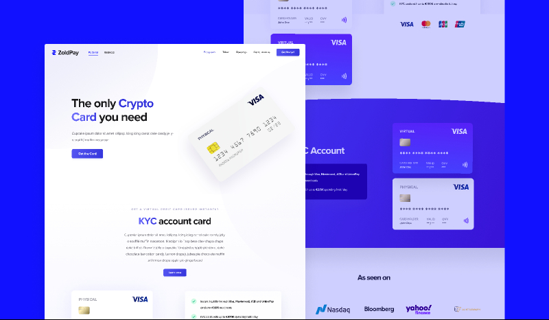 Crypto Card Landing Page & Web Design Figma Template | UI4Free