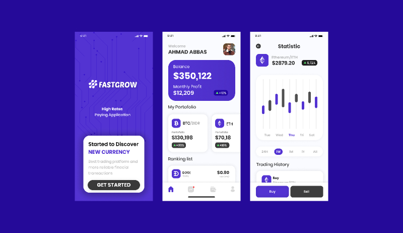 Cryptocurrency Exchange App Figma Template | UI4Free
