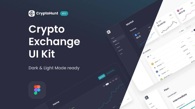 CryptoHunt Crypto Exchange Figma Ui Kit | UI4Free