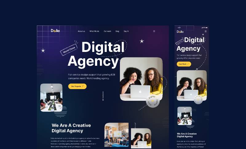 Dalio Creative Digital Agency Figma Website Template | UI4Free
