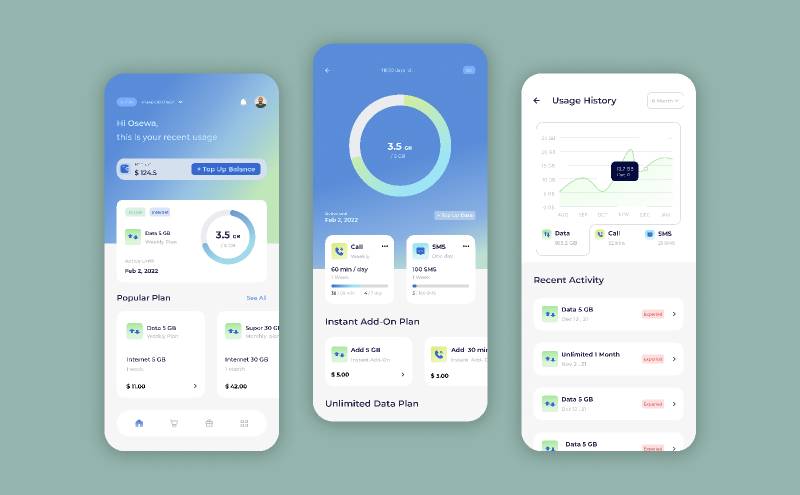 Data app - Figma mobile template | UI4Free