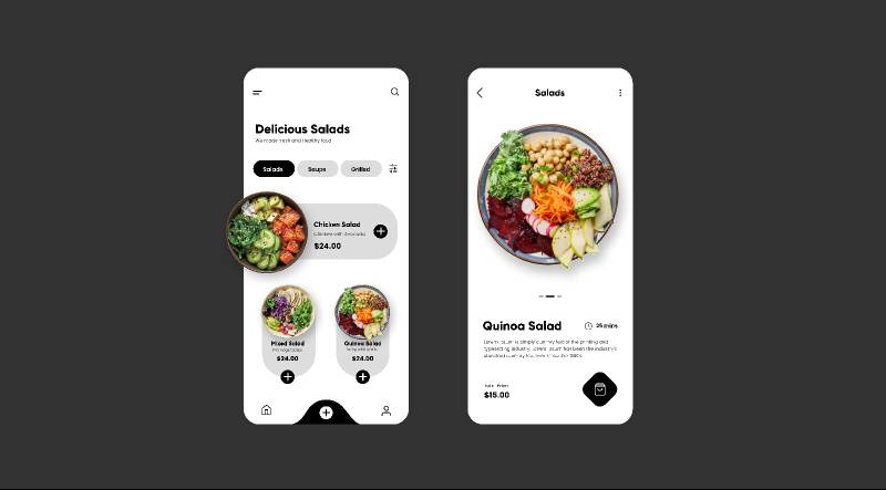 Delicious Salads App Figma Mobile Template | UI4Free