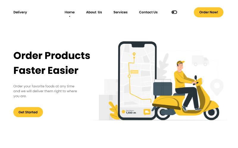 Delivery Website - Free Figma Website Template | UI4Free