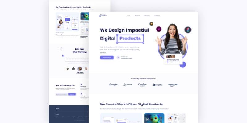 Design Agency Landing Page Figma Website Template | UI4Free