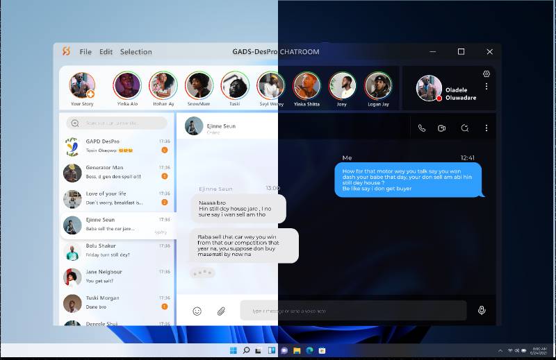 Desktop Messaging App Concept Figma Design | UI4Free