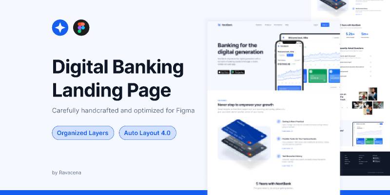 Digital Banking Figma Landing Page | UI4Free