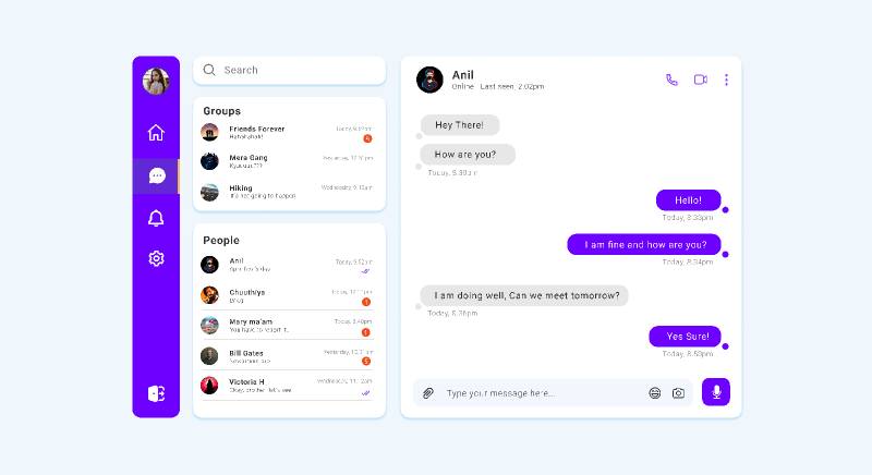 Direct messaging Figma app | UI4Free