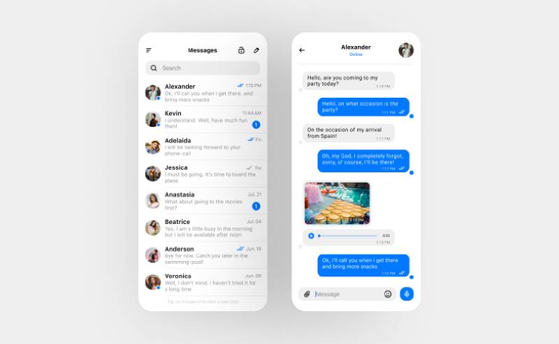 Direct Messaging Mobile Figma Template | UI4Free
