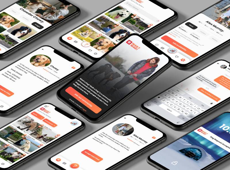 Dog Walking Figma App UI Kit 50+ screens | UI4Free