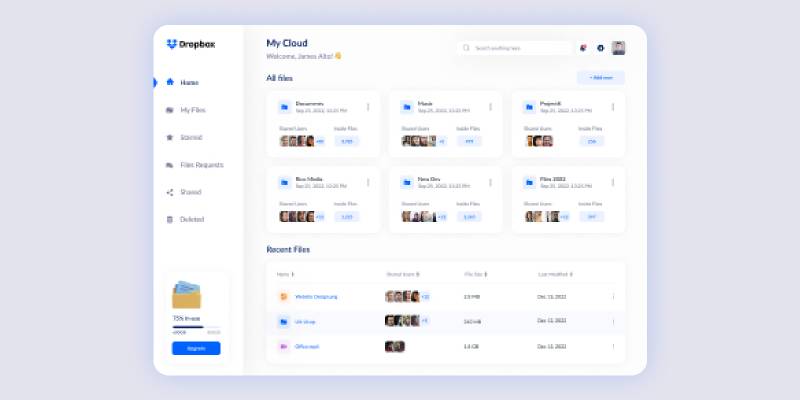 Dropbox Redesign Figma Template | UI4Free