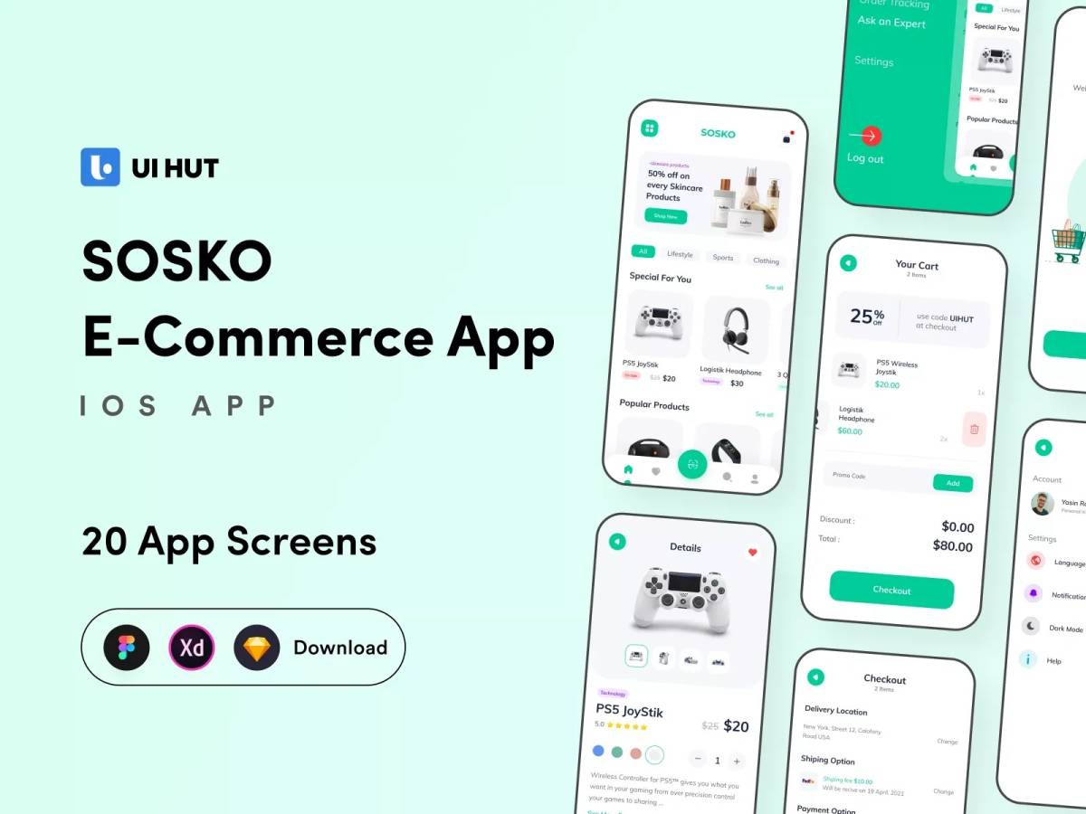 E-business Mobile Application UI Kit Design. | UI4Free