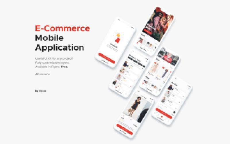 E-commerce Application by Fively Light Version Figma Template | UI4Free