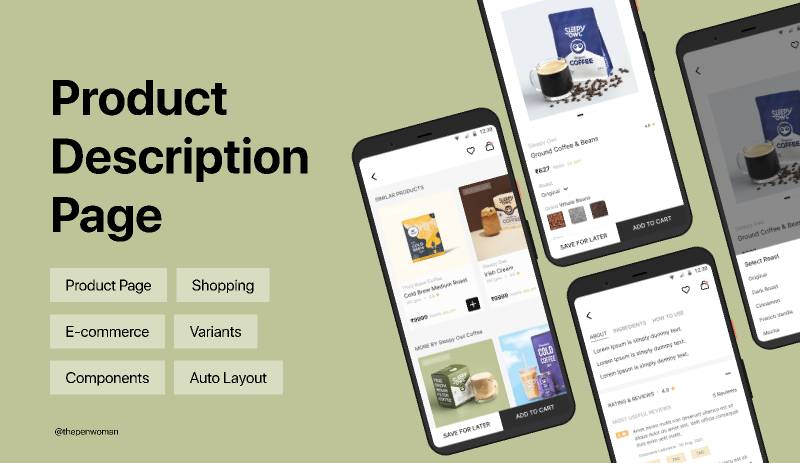 E-commerce Product Description Page Figma Mobile Template | UI4Free