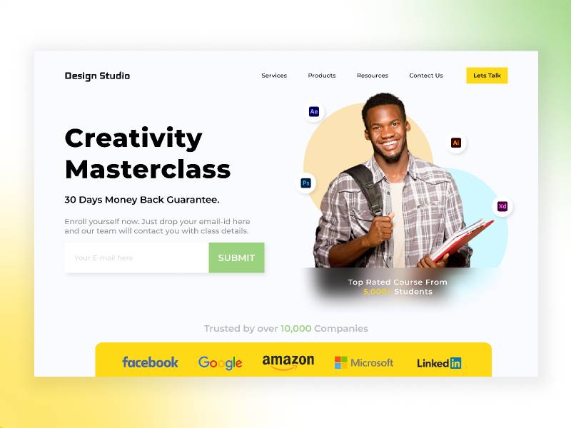 E-learning Platform - Landing Page | UI4Free