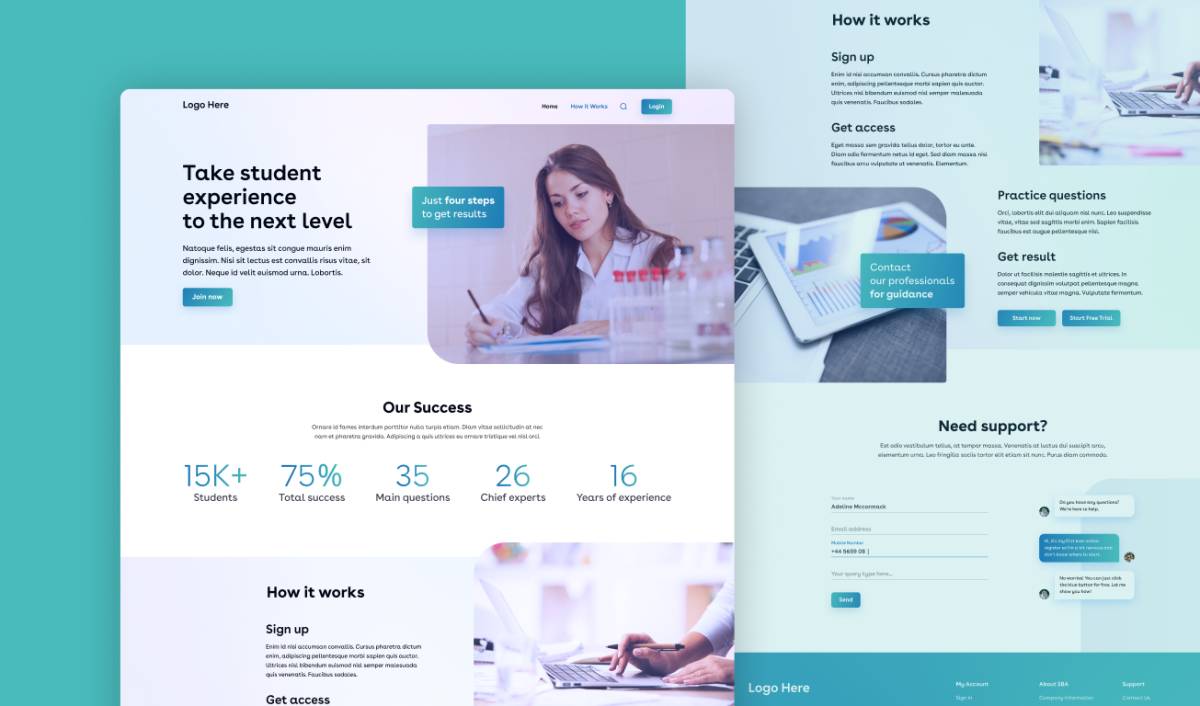 E-Learning Website Homepage Design Figma Website Template | UI4Free