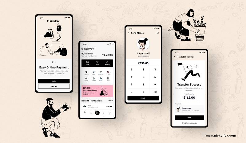EasyPay E-Wallet Digital Payment App Figma Template | UI4Free