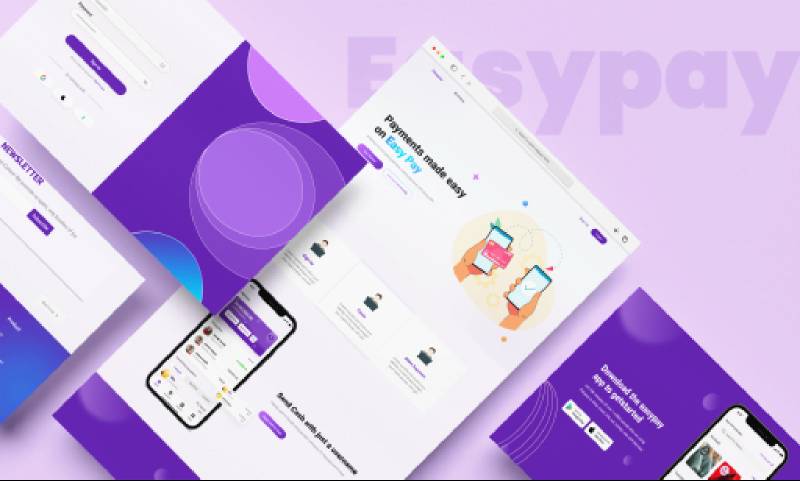 EasyPay Web App landing page figma template | UI4Free