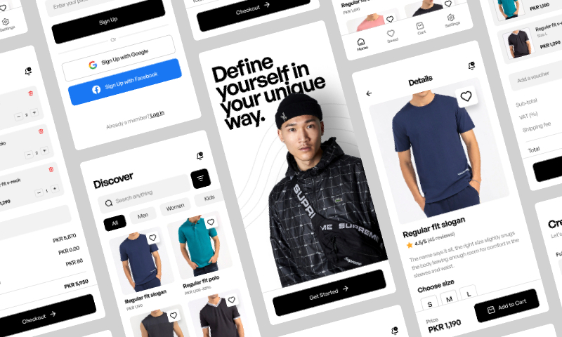 eCommerce App UI Figma Template | UI4Free