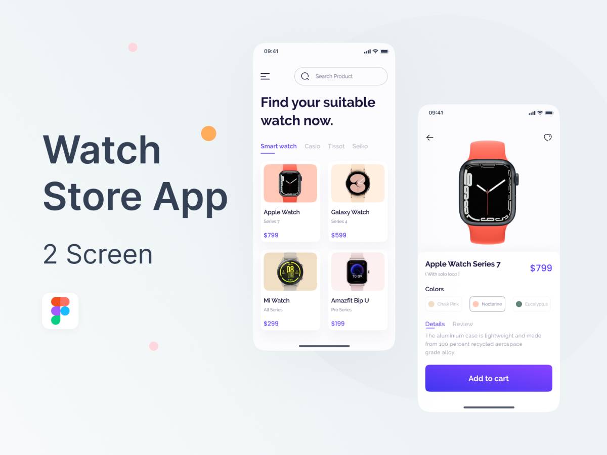 eCommerce Watch Store Mobile App Design | UI4Free