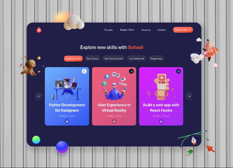 Education UI Kit figma | UI4Free