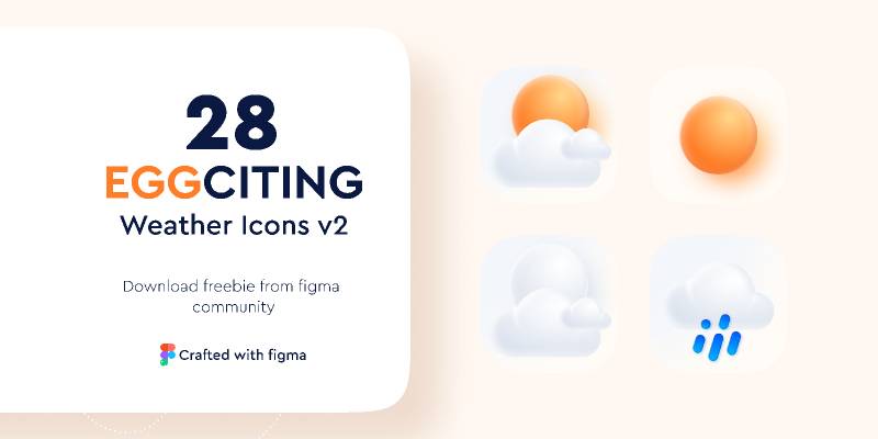 Eggciting Weather Icons Figma Template | UI4Free