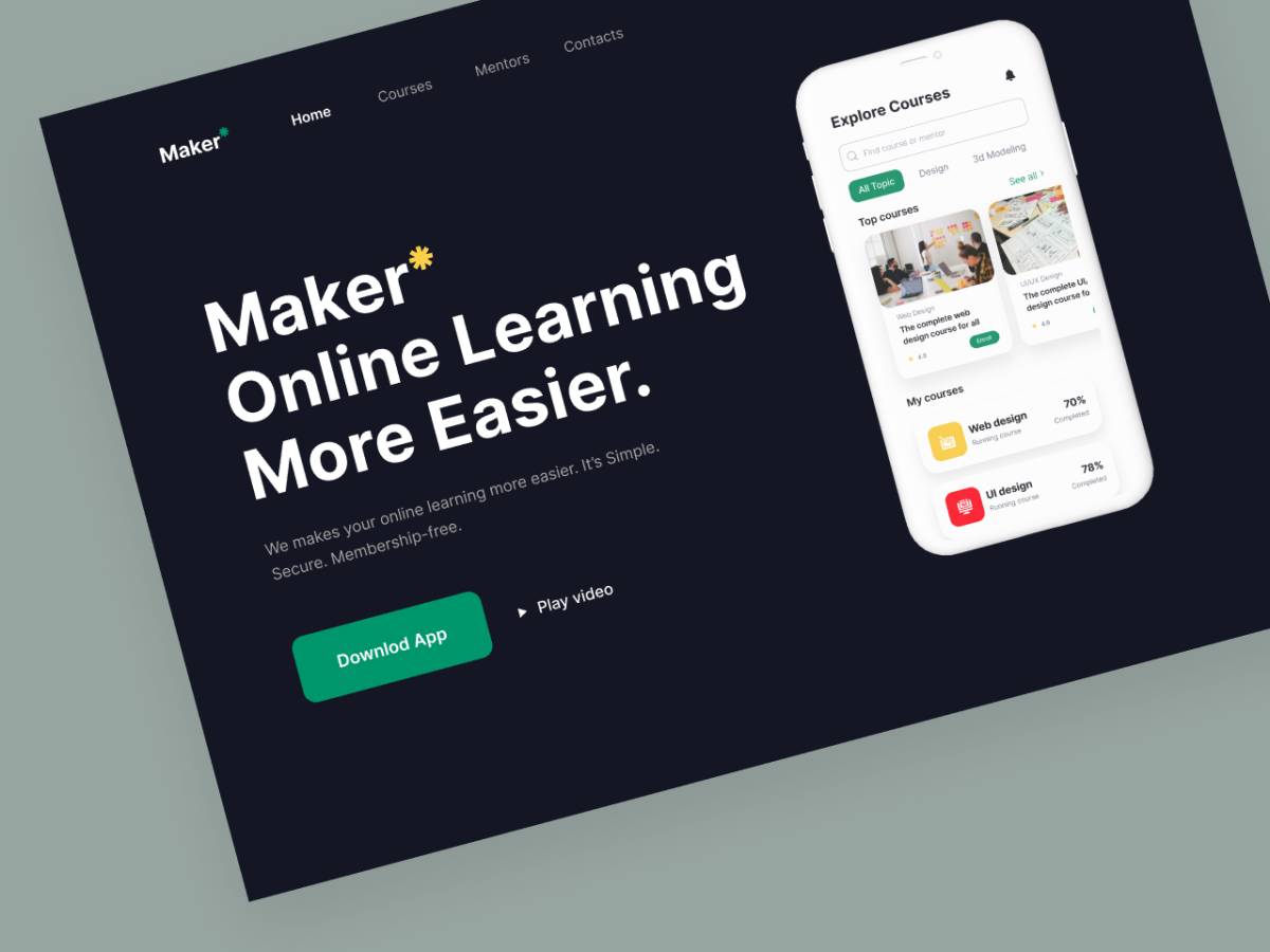eLearning Landing Page Figma Template | UI4Free eLearning Landing Page Figma Template | UI4Free