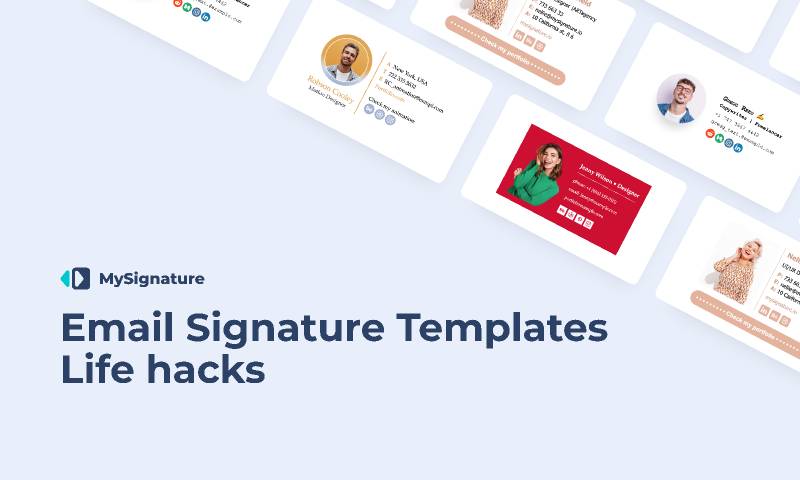 Email Signature Templates Life hacks Figma Template | UI4Free