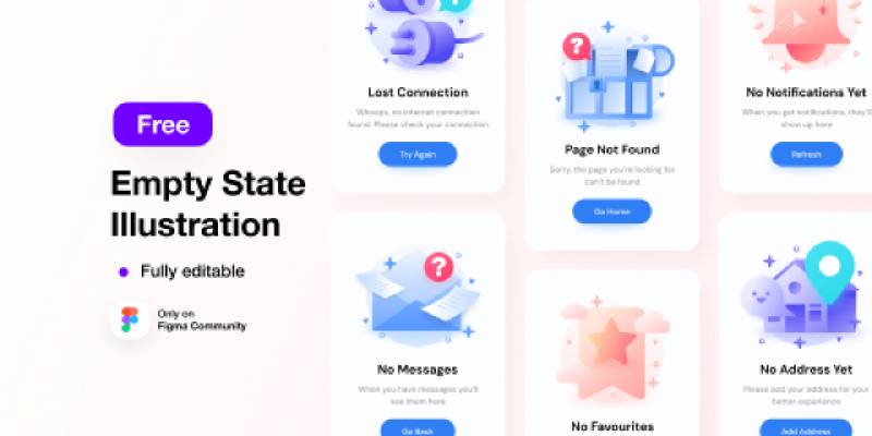 Empty State Illustration on Figma | UI4Free