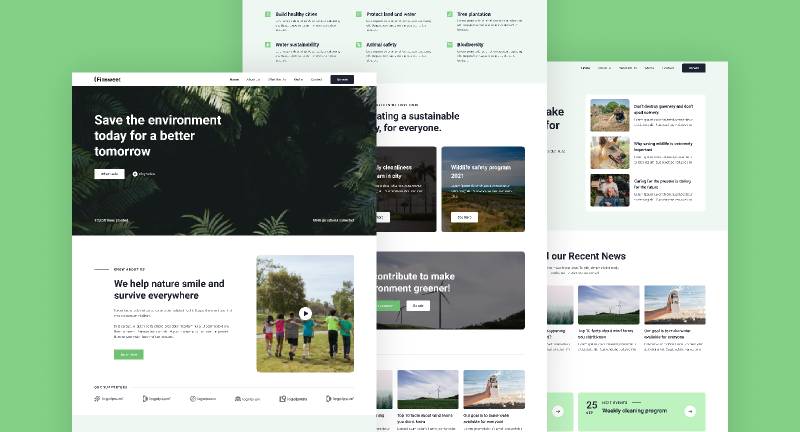 Environment Figma Website Template | UI4Free