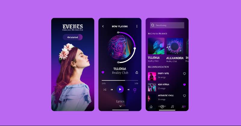 EvaStream Figma Music Mobile Template | UI4Free