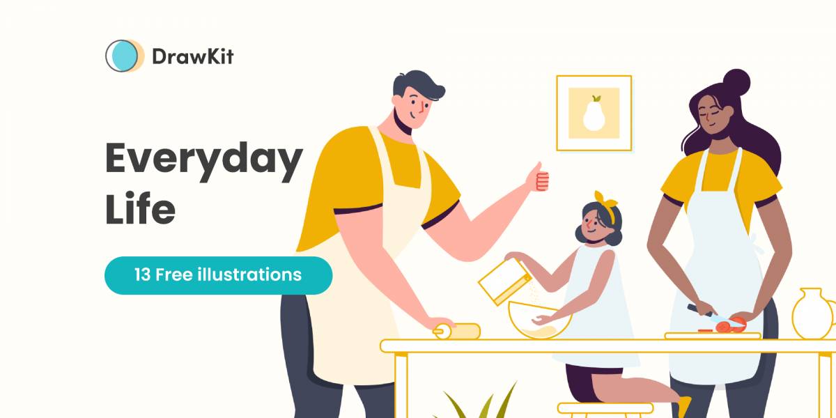 Everyday Life Illustrations Figma Template | UI4Free