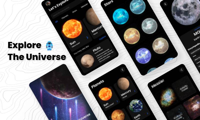 Explore The Universe Figma Mobile Template | UI4Free