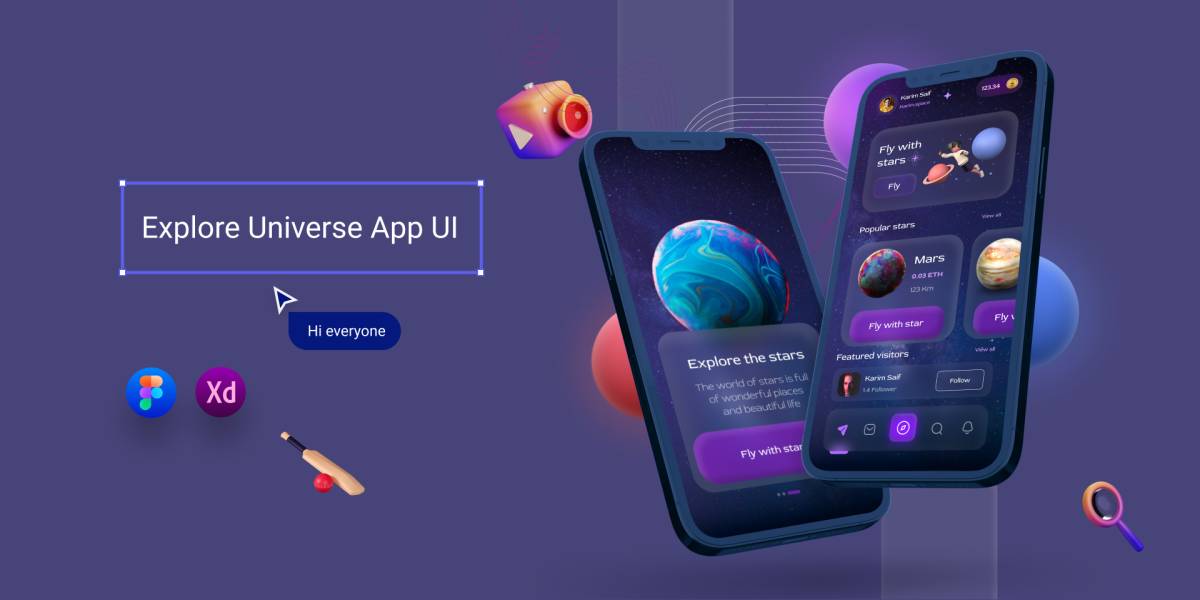 Explore Universe App UI | UI4Free