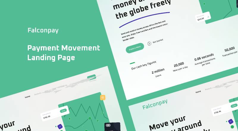 Falconpay Payment Movement Figma Landing Page | UI4Free
