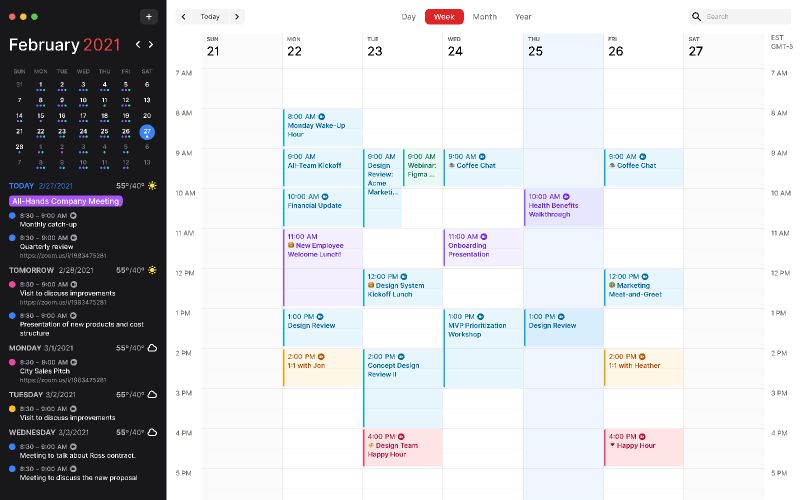 Fantastical Calendar Figma - Ui4free.com