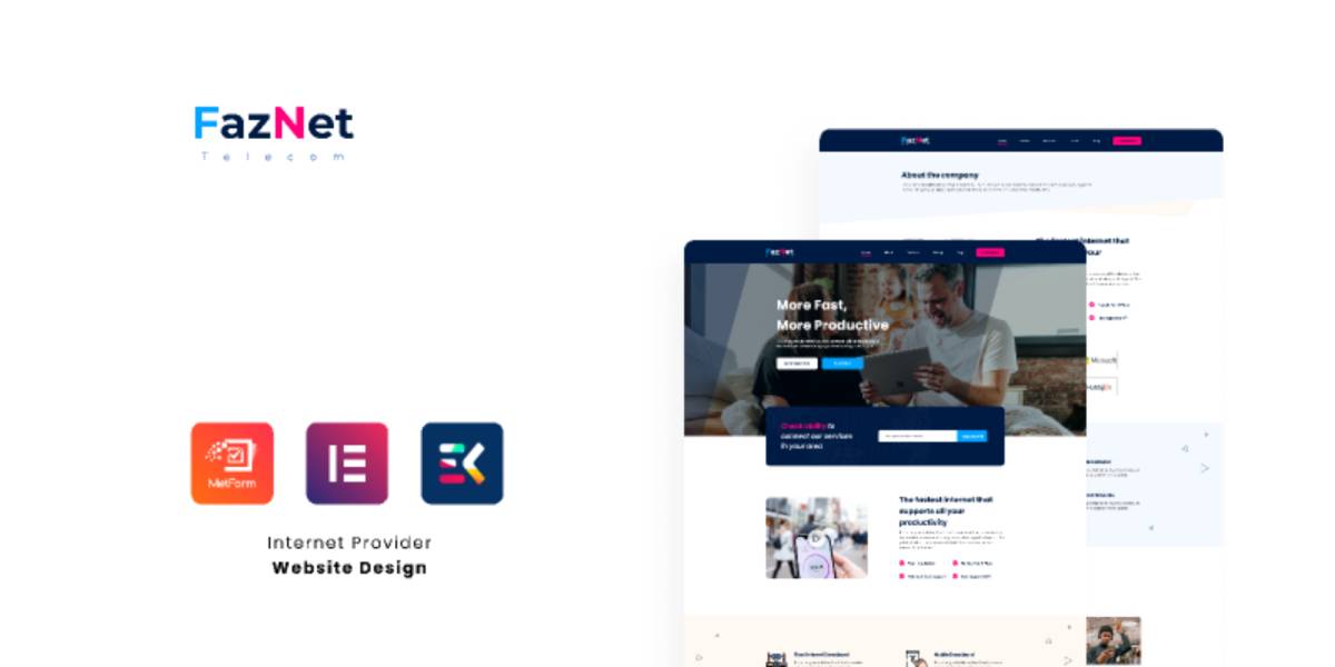 FazNet - Internet Provider Website Design Figma Template | UI4Free