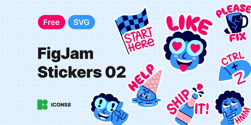 FigJam stickers 02 in SVG Figma Template | UI4Free