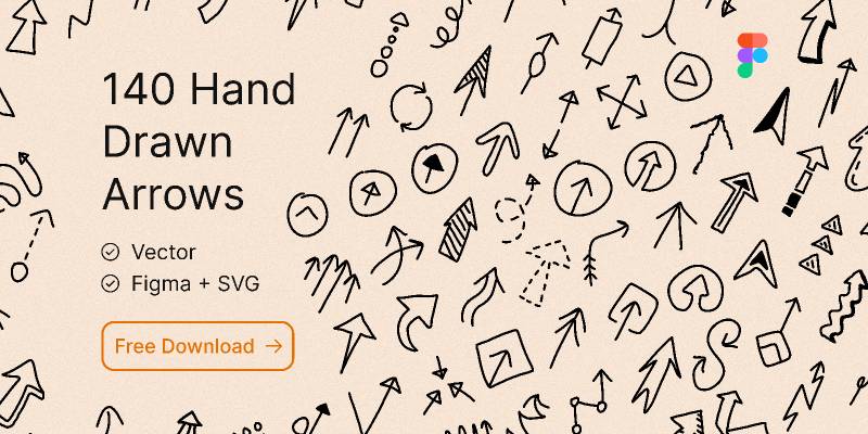 Figma 140 Hand Drawn Arrow Vector Icon Set | UI4Free