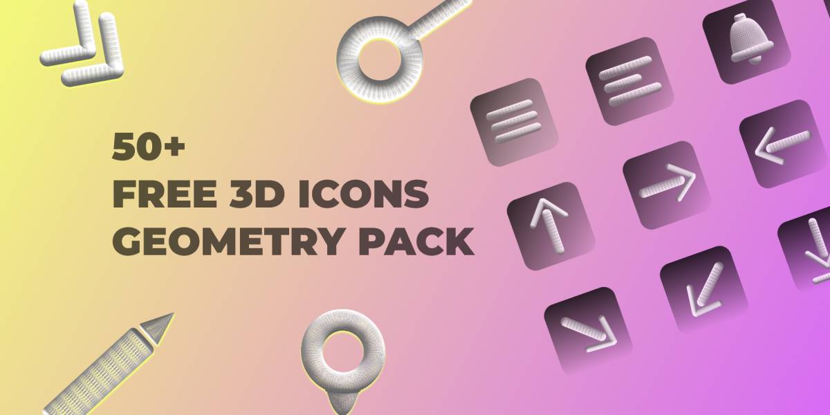 Figma 3D Icons Geometry Pack Free Download | UI4Free