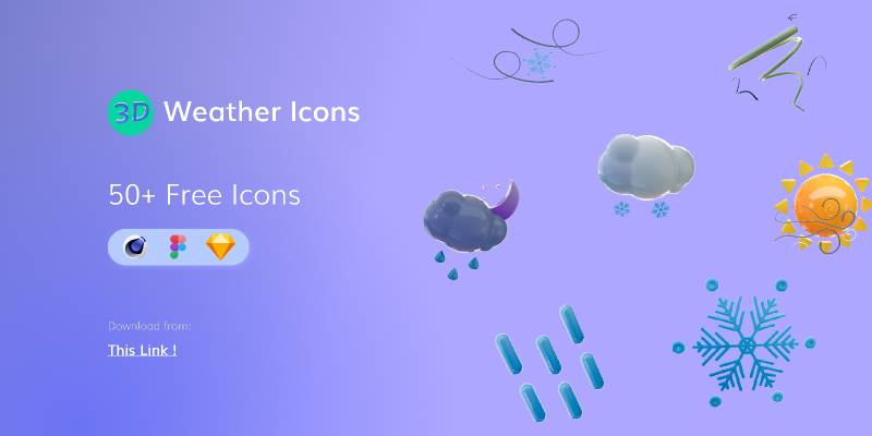 Figma 3D Weather Icons | UI4Free