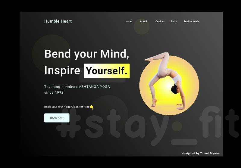Figma A simple Landing page for yoga website | UI4Free