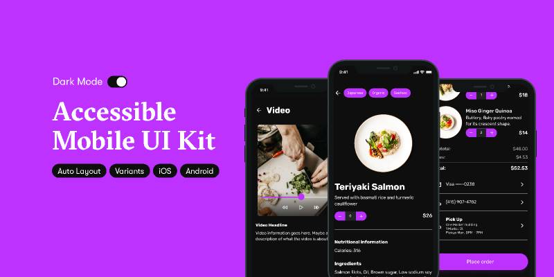 Figma Accessible Dark Mode UI Kit - Ui4free.com