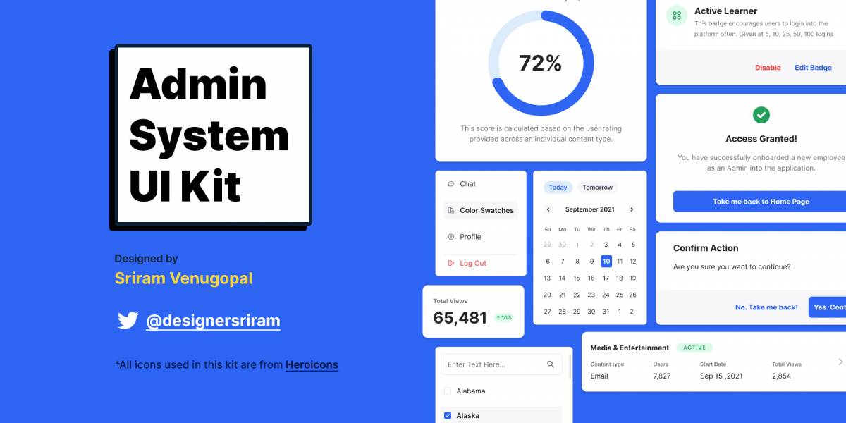 Figma Admin System UI Kit | UI4Free
