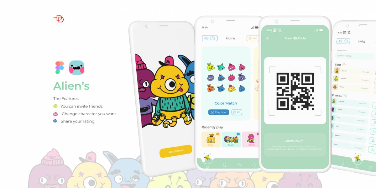 Figma Alien Game UI Design Template | UI4Free